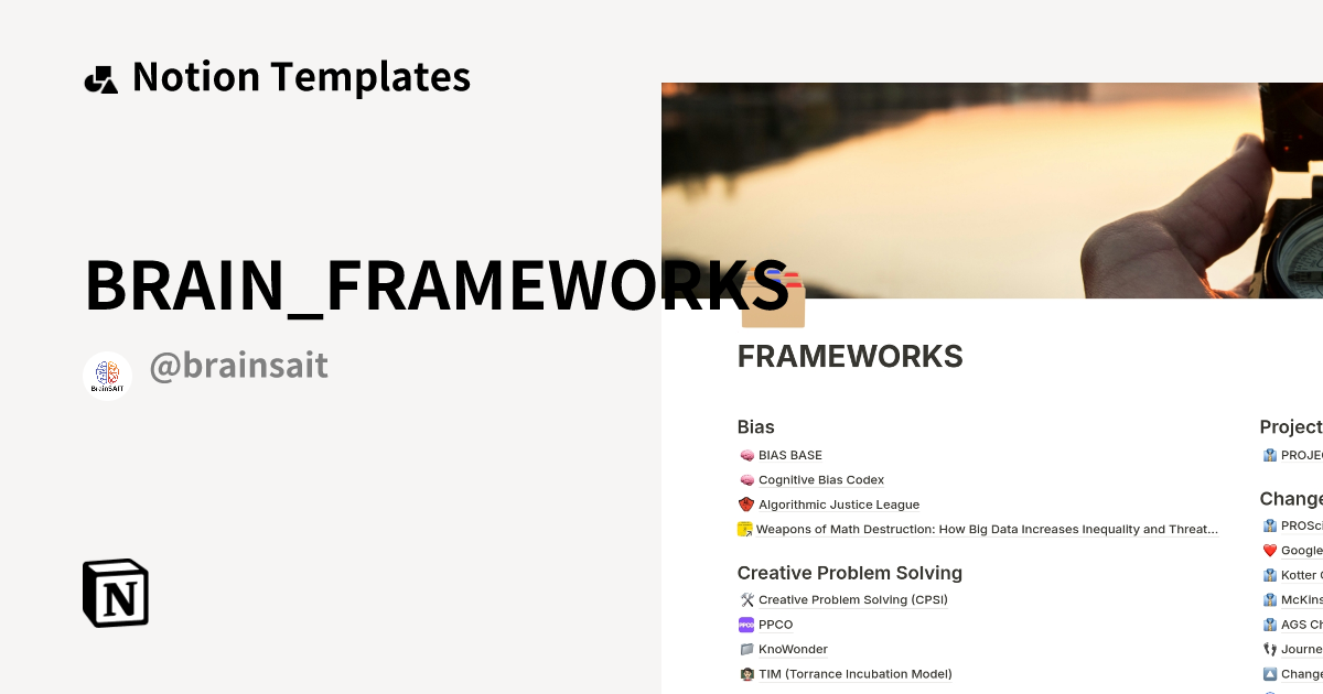 BRAIN_FRAMEWORKS Template by BrainSAIT برينسايت | Notion Marketplace