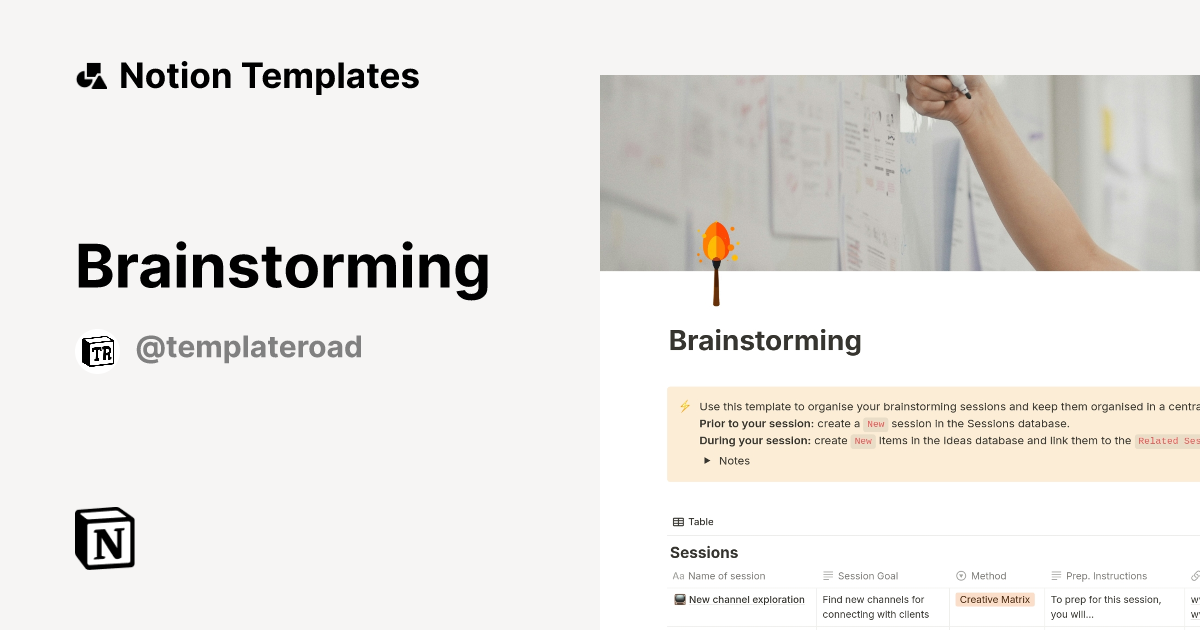 Brainstorming Template | Notion Marketplace