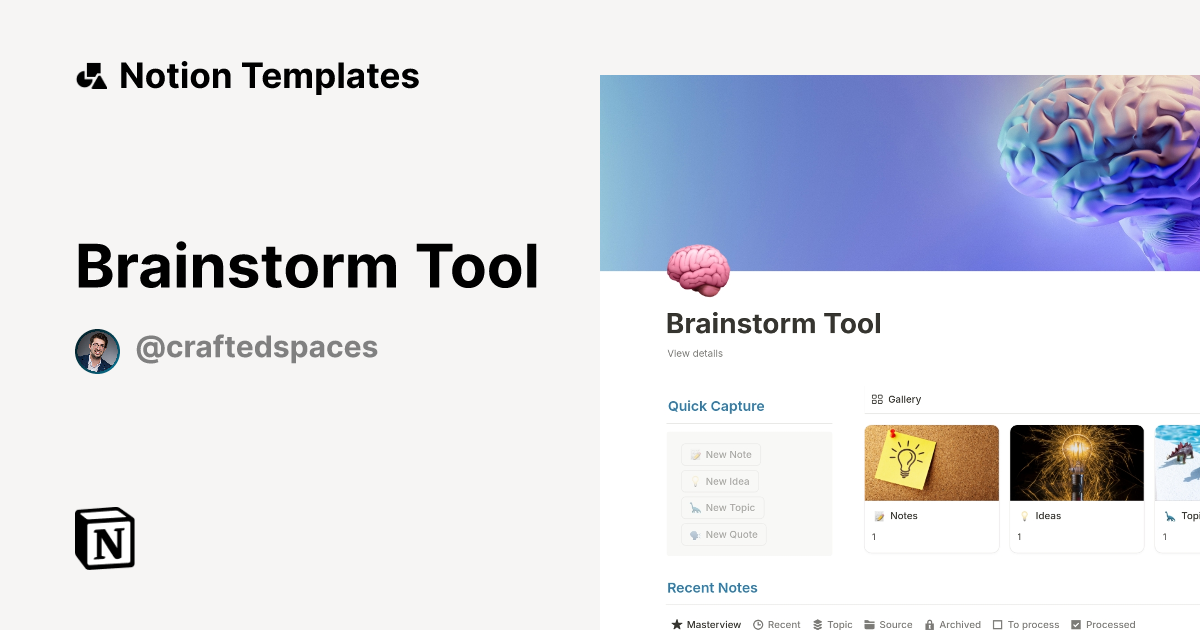 Brainstorm Tool Template | Notion Marketplace