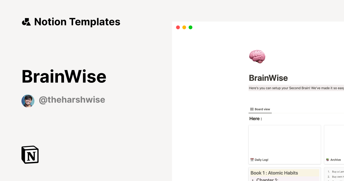 BrainWise Template | Notion Marketplace