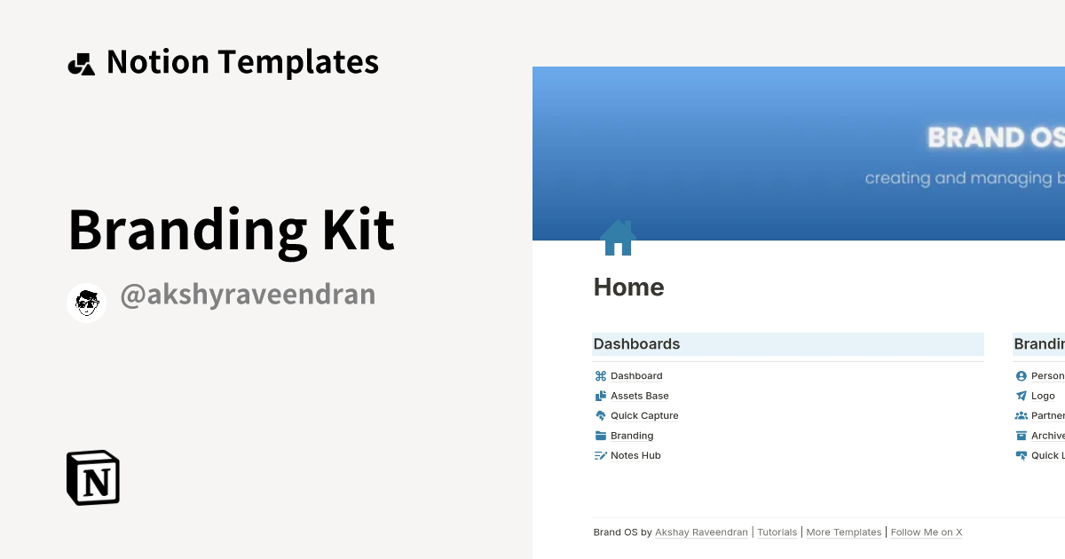 Branding Kit Template by Akshay Raveendran | Notion Marketplace