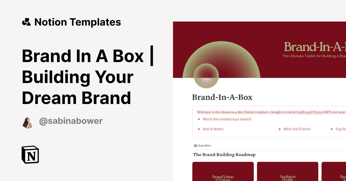 Brand In A Box | Building Your Dream Brand Template | Notion Marketplace