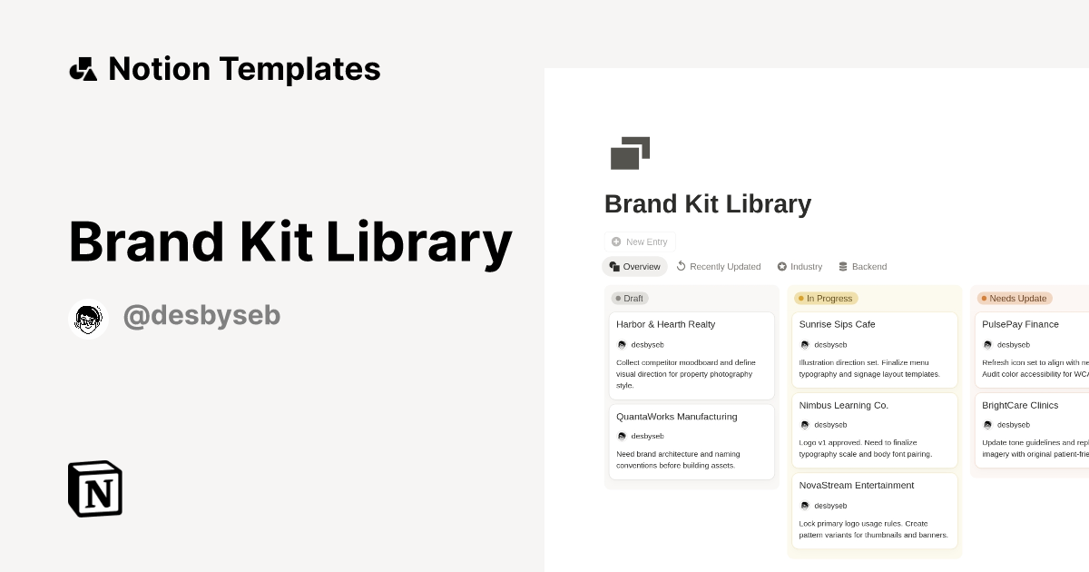 Brand Kit Library Template | Notion Marketplace