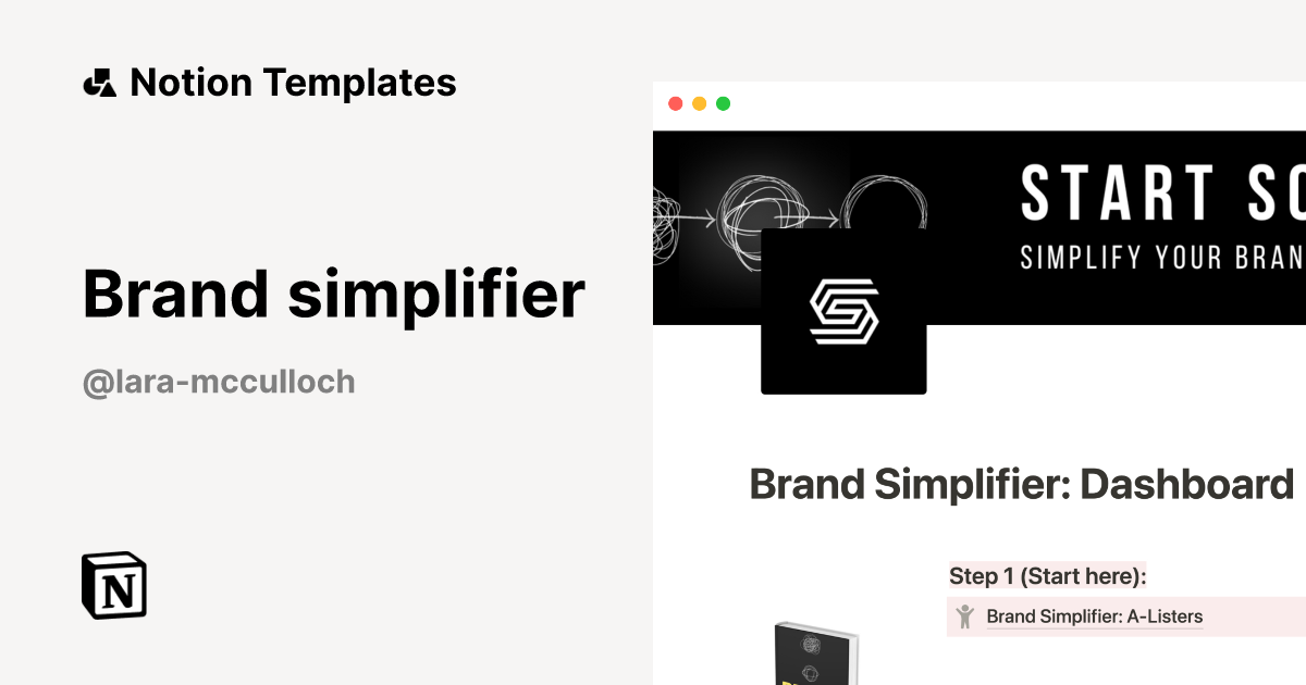 Brand simplifier Template by Lara McCulloch | Notion Marketplace