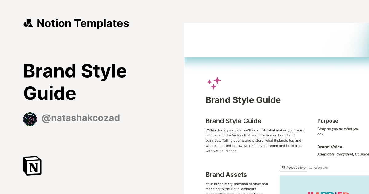 Brand Style Guide Template by Creative Expansion | Notion Marketplace