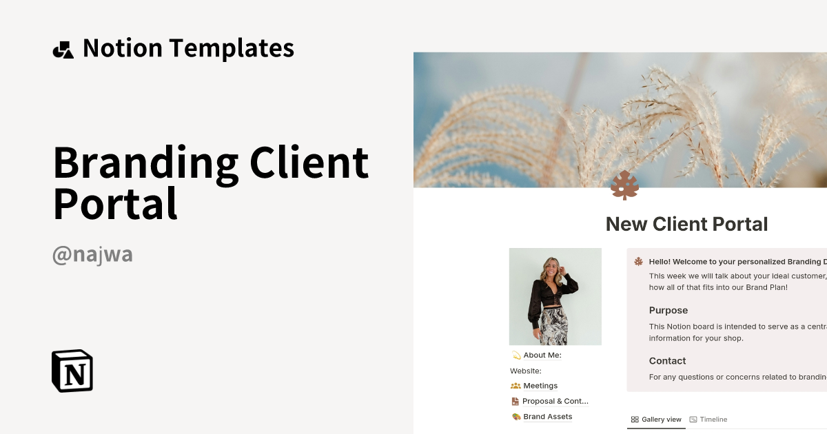 Branding Client Portal Template | Notion Marketplace