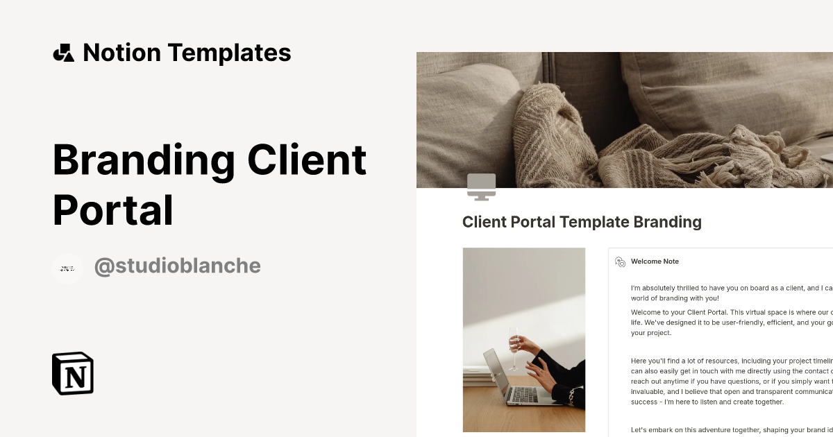 Branding Client Portal Template by Studio Blanche | Notion Marketplace