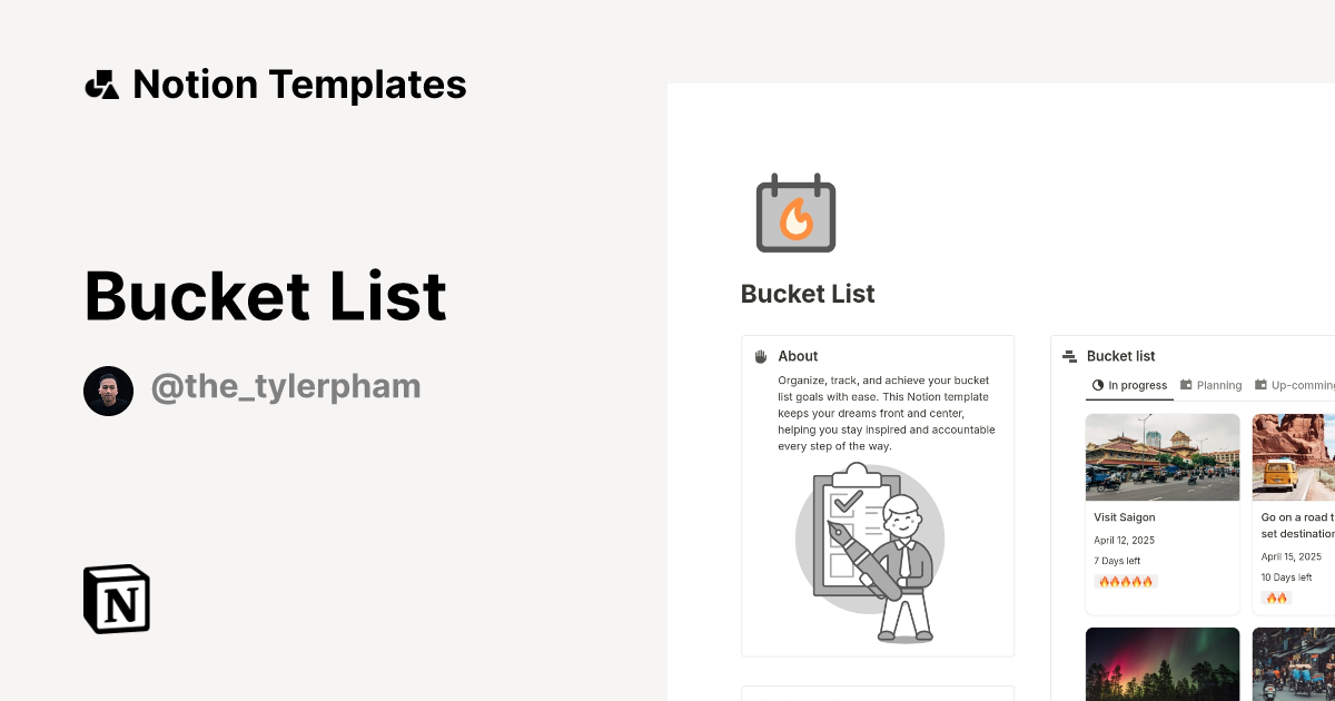 Bucket List Template | Notion Marketplace