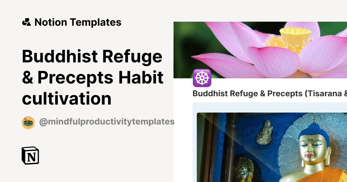 Buddhist Refuge & Precepts Habit cultivation Template | Notion Marketplace
