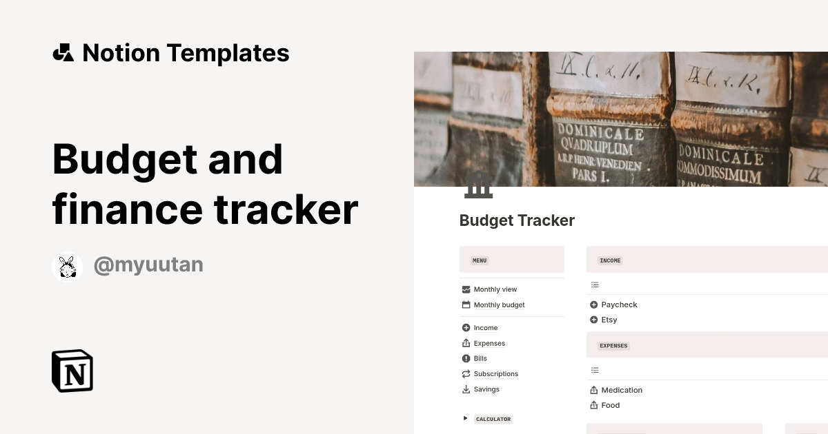 Budget and finance tracker Template by bunny | Notion Marketplace