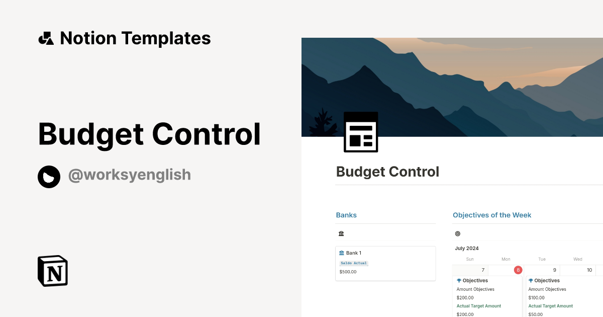Budget Control Template | Notion Marketplace