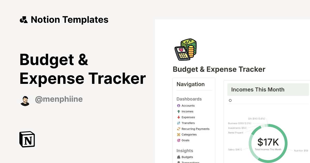 Budget & Expense Tracker Template | Notion Marketplace