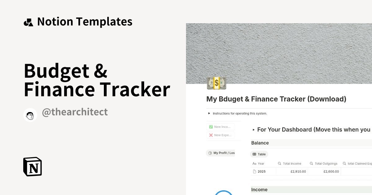 Budget & Finance Tracker Template | Notion Marketplace