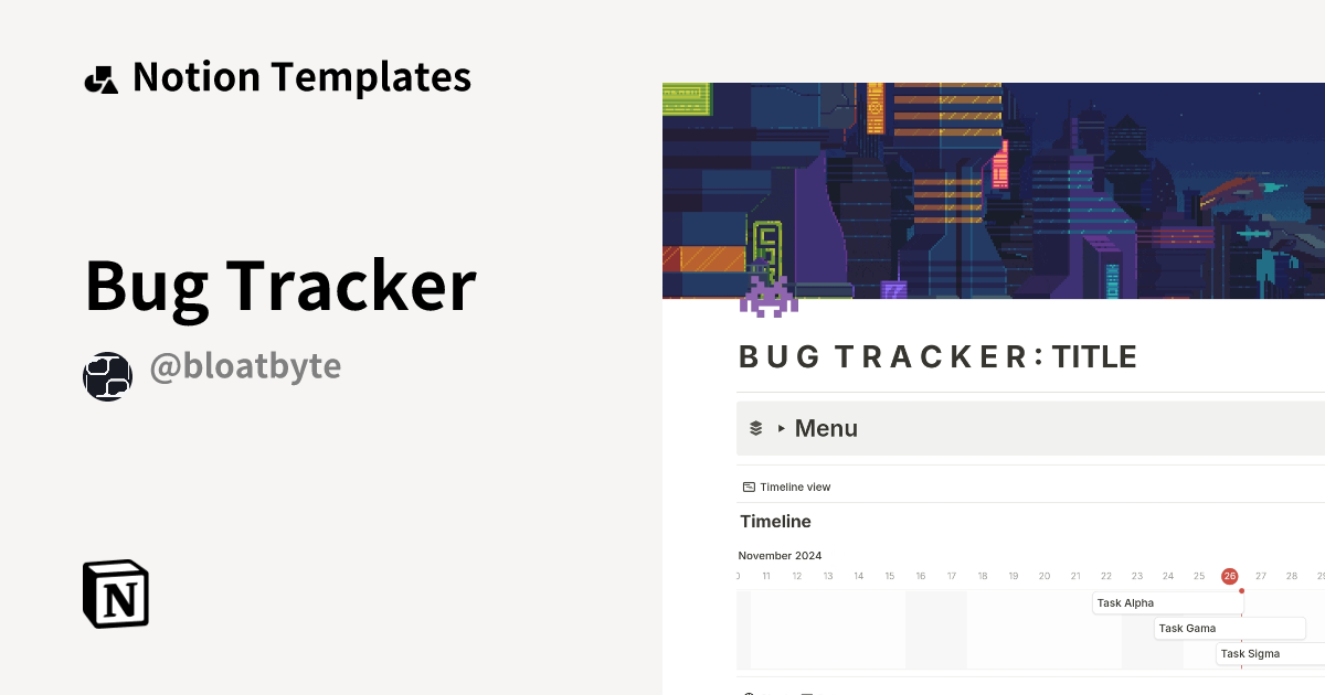 Bug Tracker Template by frac | Notion Marketplace