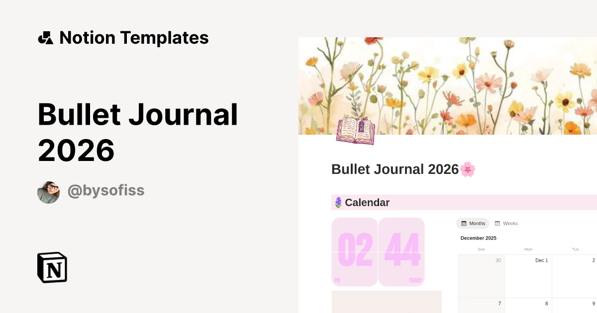 Bullet Journal 2026 Template | Notion Marketplace