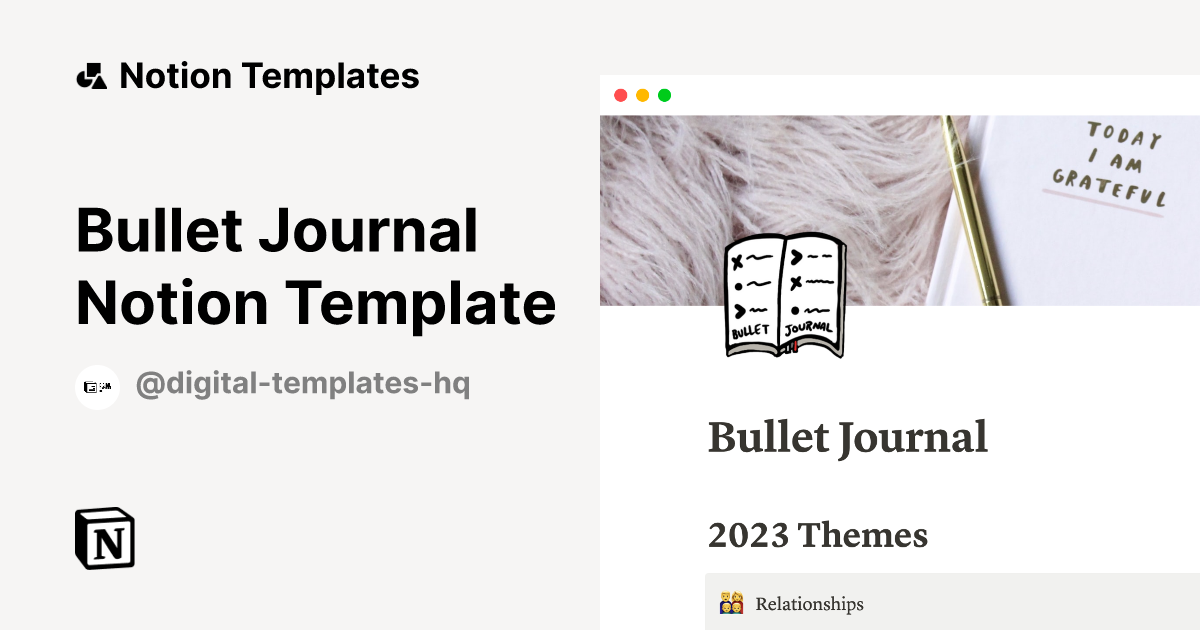 Bullet Journal Notion Template Template by Digital Templates HQ ...