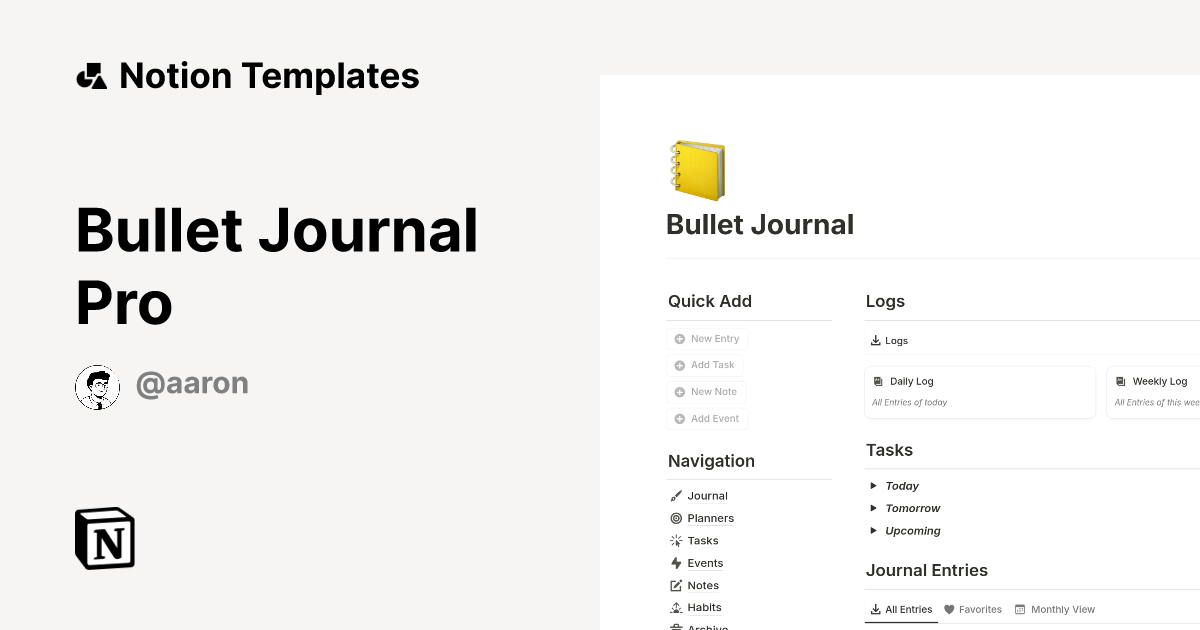 Bullet Journal Pro Template | Notion Marketplace