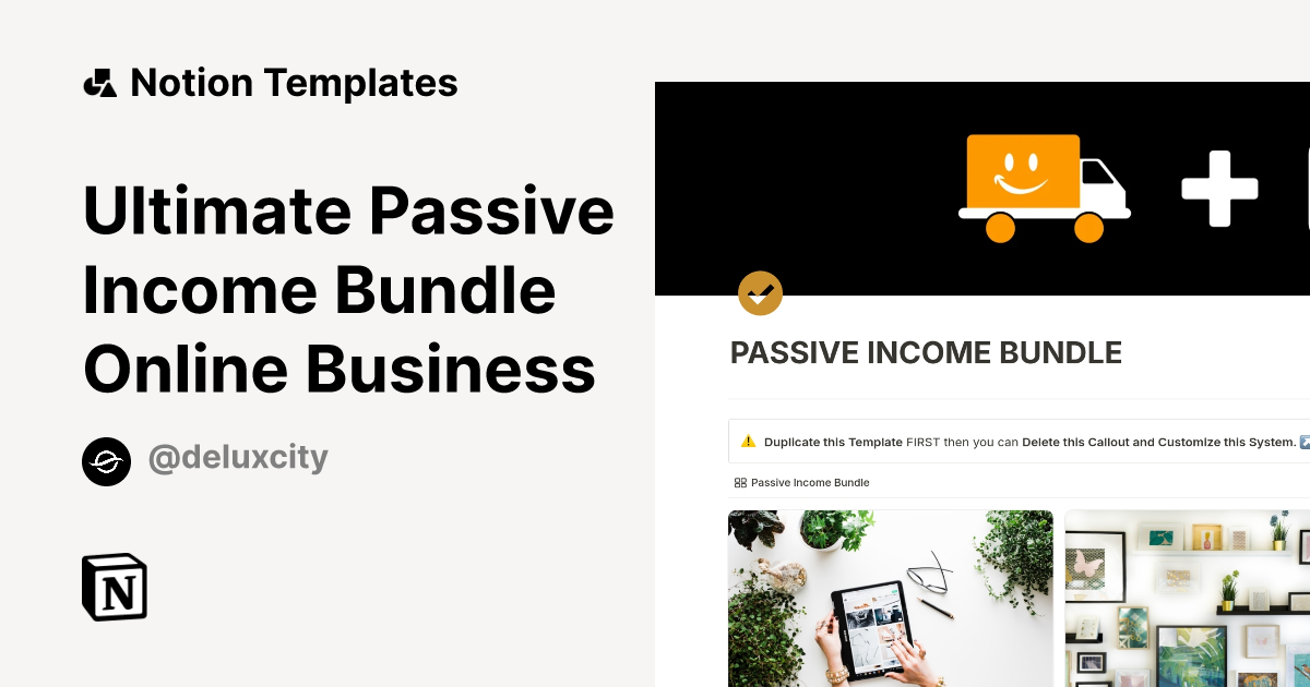 Ultimate Passive Income Bundle Online Business Template | Notion Marketplace
