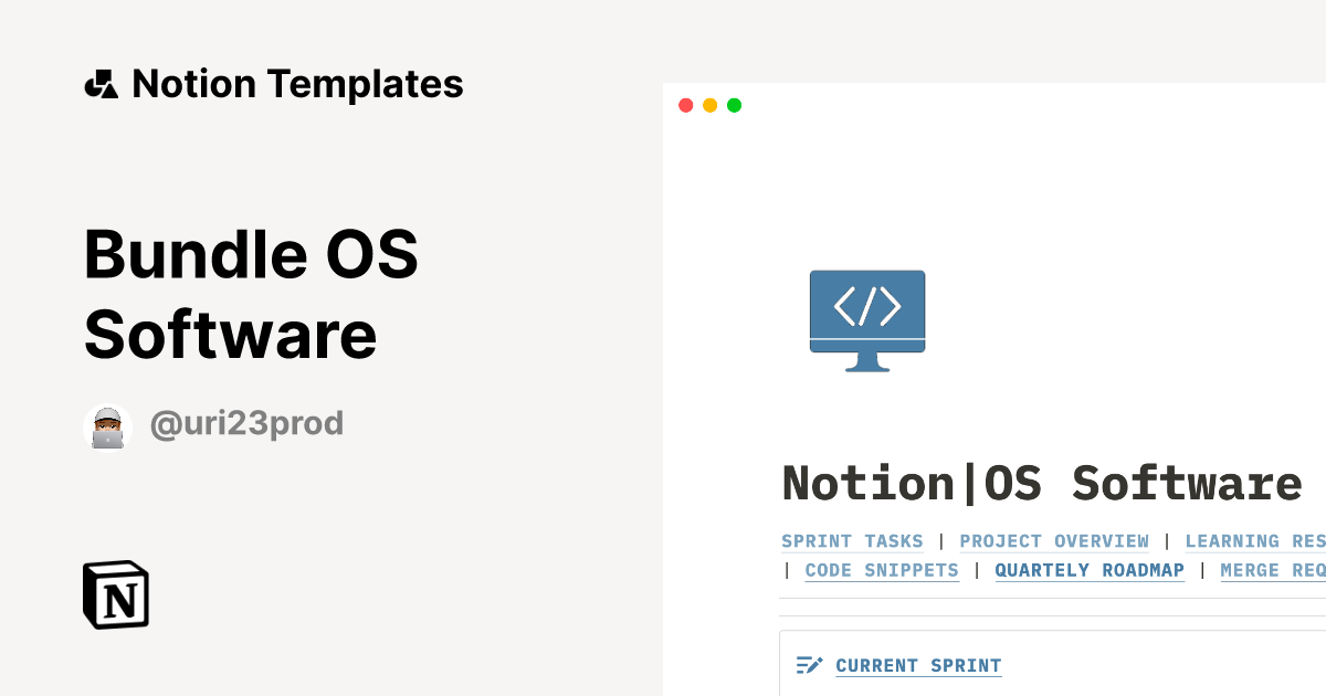 Bundle OS Software Template by Uri23Prod | Notion Marketplace
