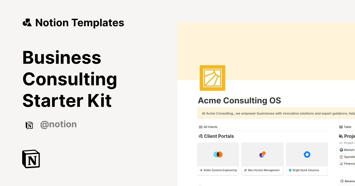 Business Consulting Starter Kit 2026 Template | Notion Marketplace