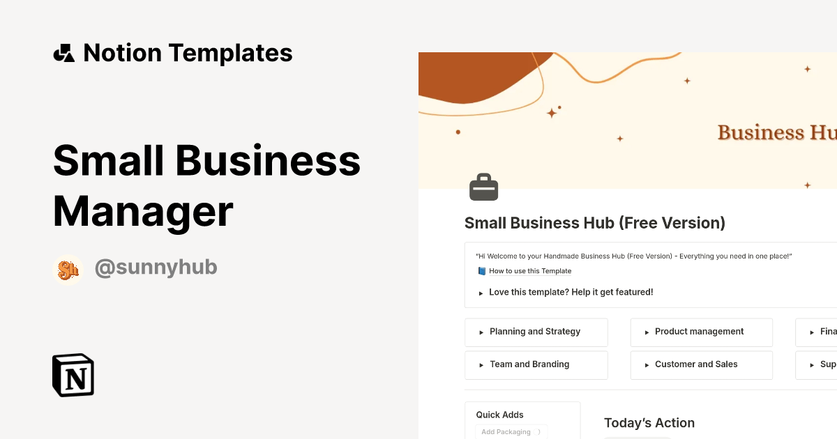 Small Business Manager Template | Notion Marketplace