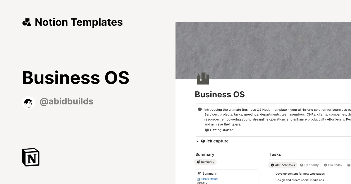Business OS Template by Abid | Notion Marketplace