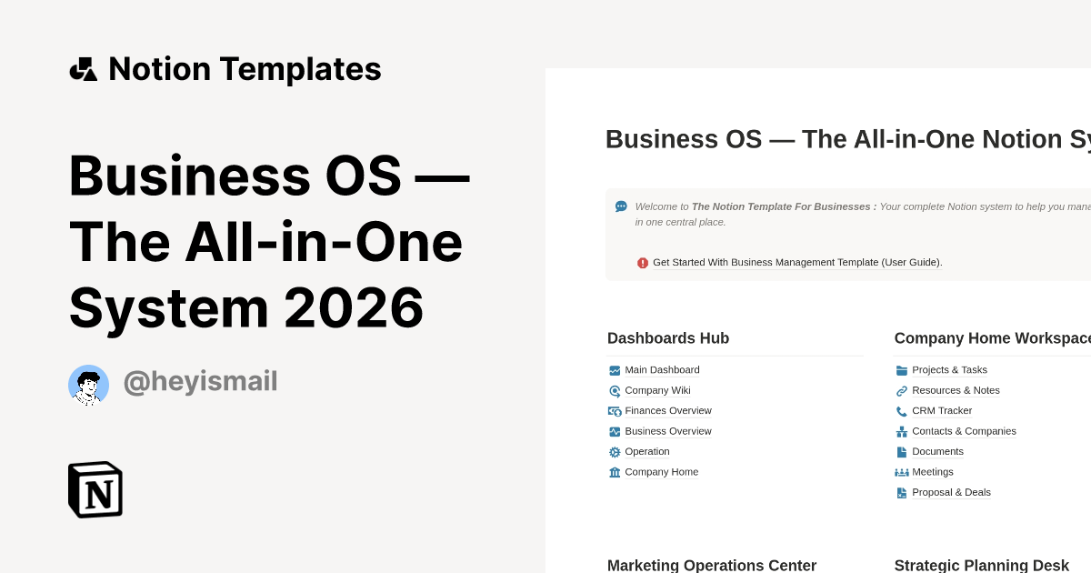 Business OS — The All-in-One System 2026 Template | Notion Marketplace