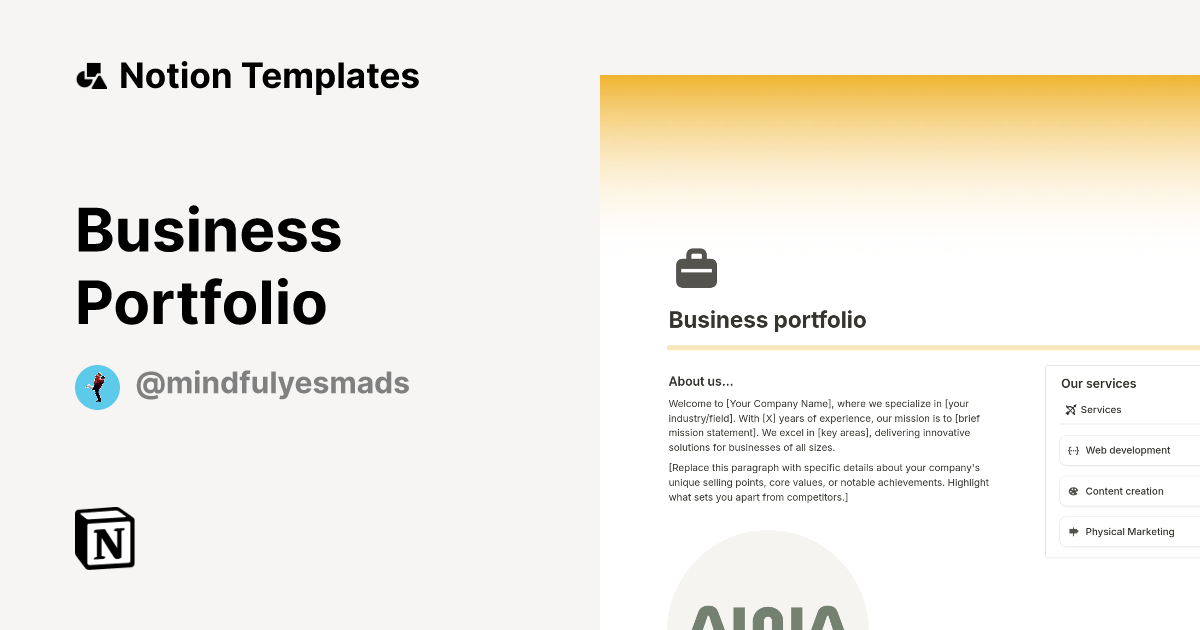 Business Portfolio Template | Notion Marketplace
