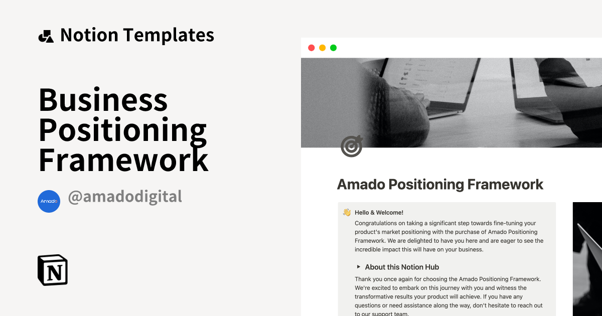 Business Positioning Framework Template | Notion Marketplace