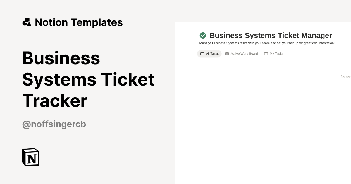 Business Systems Ticket Tracker Template | Notion Marketplace