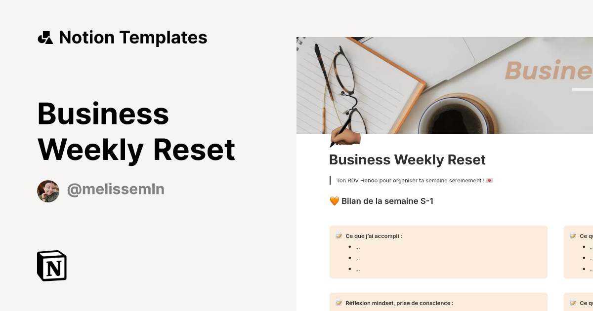 Business Weekly Reset Template | Notion Marketplace