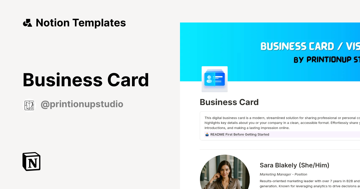 Business Card Template | Notion Marketplace