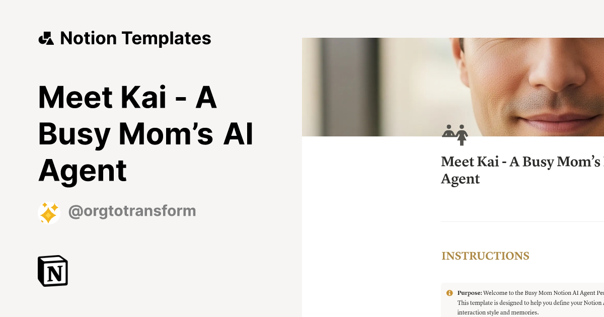 Meet Kai - A Busy Mom’s AI Agent Template by Regine @ Organize to ...