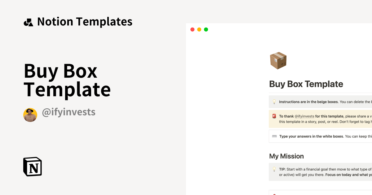 Buy Box Template Template by Ify | Notion Marketplace