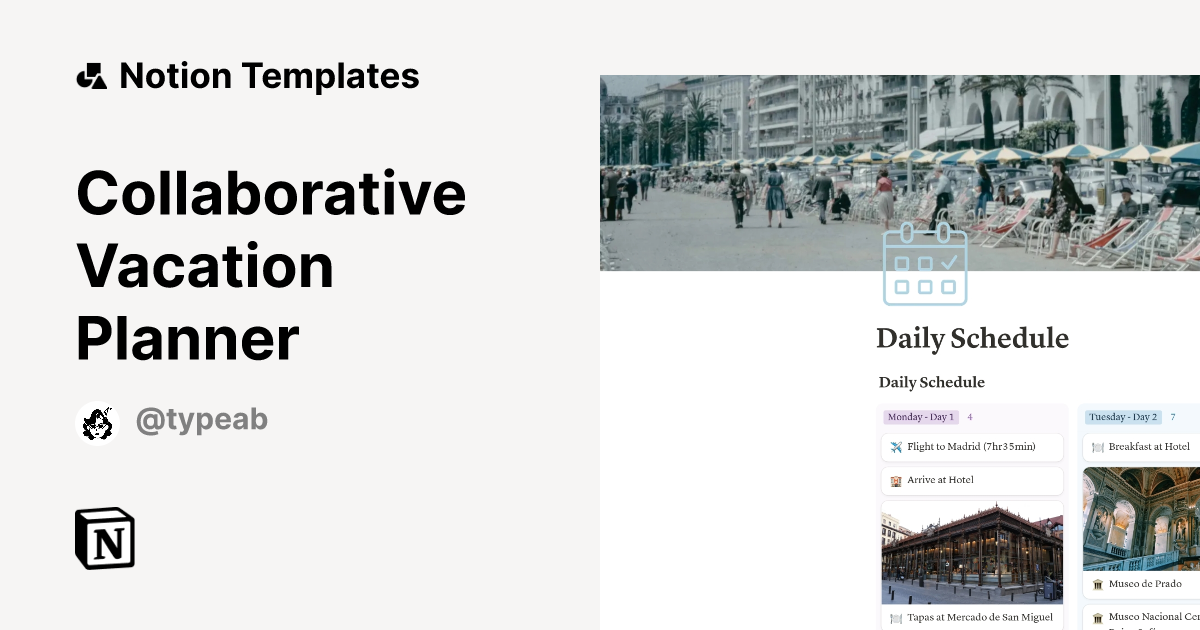 Collaborative Vacation Planner Template | Notion Marketplace