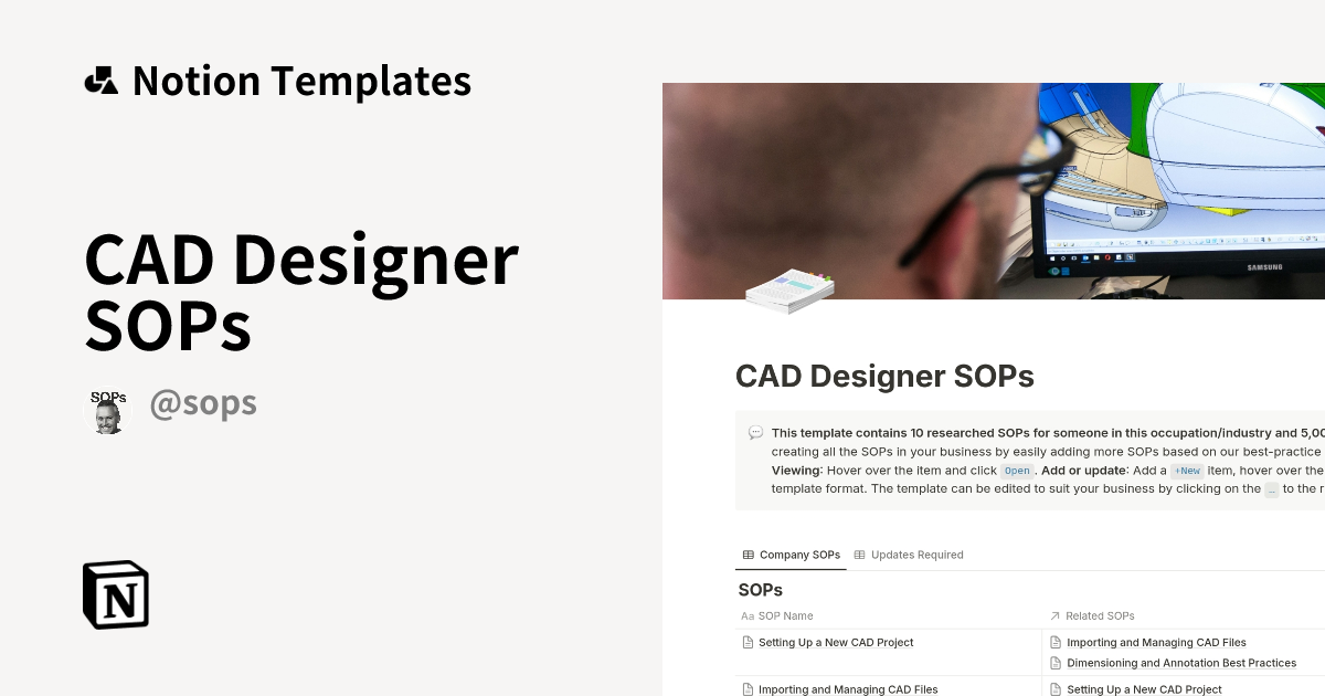 CAD Designer SOPs Template | Notion Marketplace