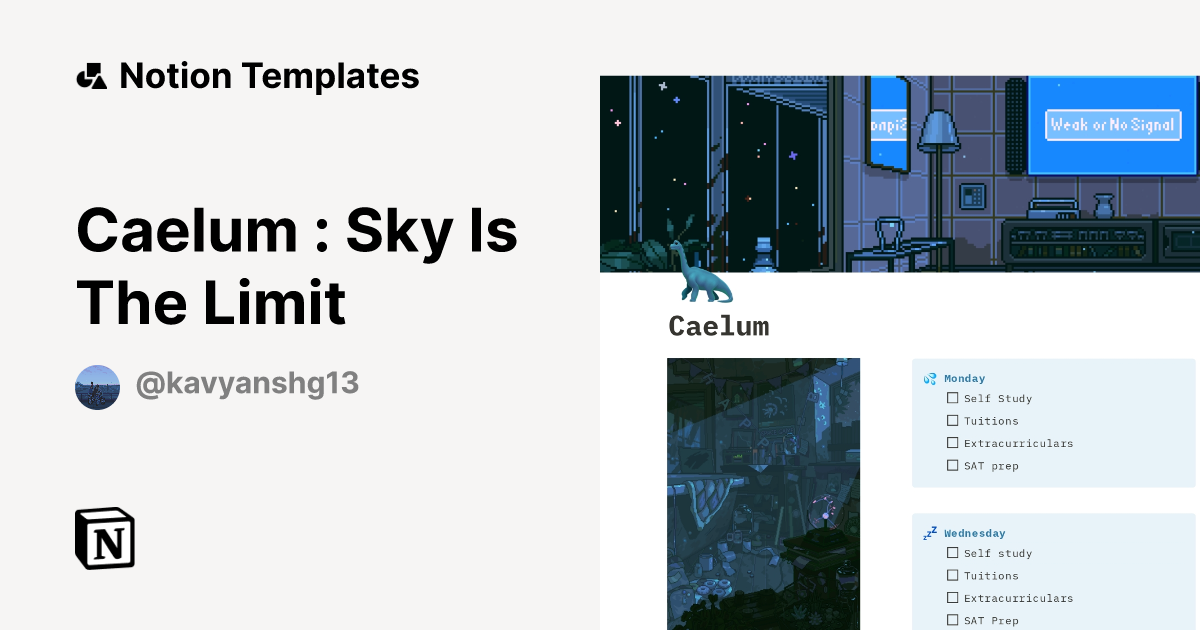 Caelum : Sky Is The Limit Template | Notion Marketplace
