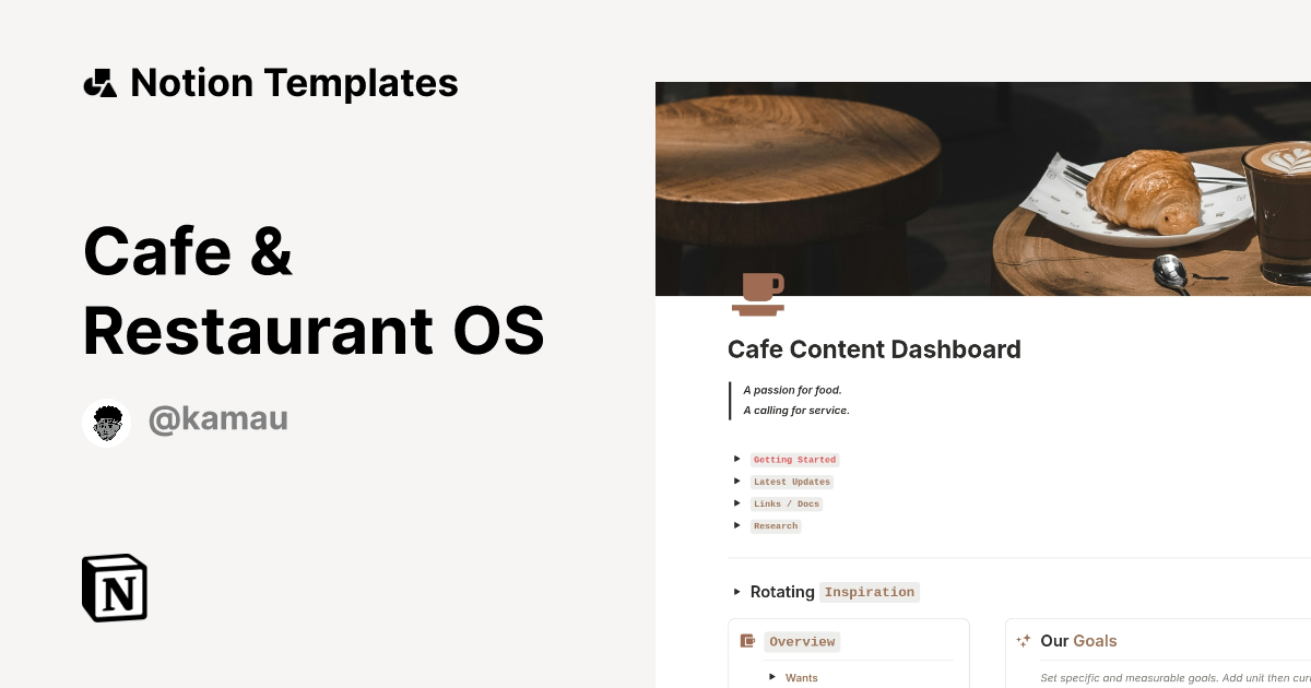 Cafe & Restaurant OS Template | Notion Marketplace