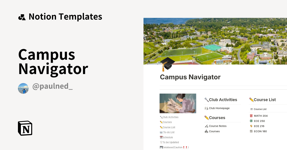 Campus Navigator Template by Sungmin Kim | Notion Marketplace