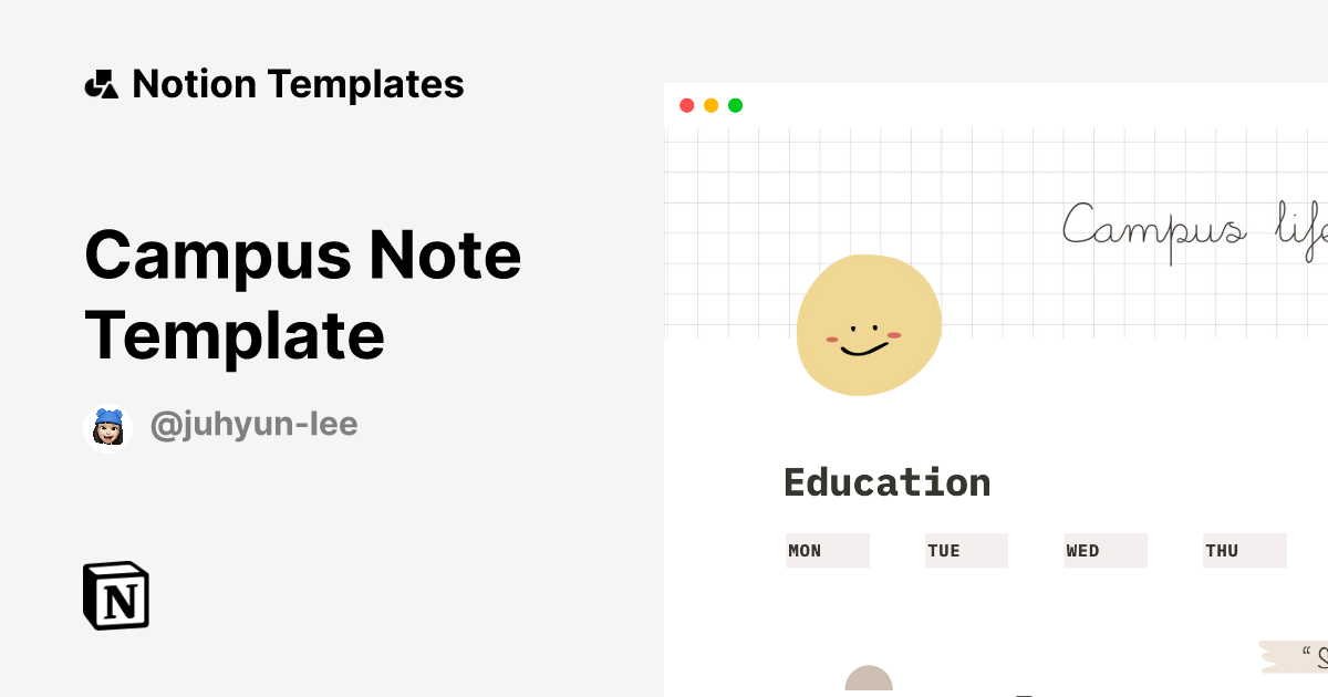 Campus Note Template Template | Notion Marketplace