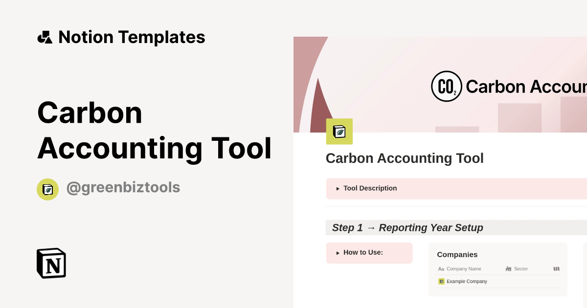 Carbon Accounting Tool Template by Sustainable Business Tools | Notion ...