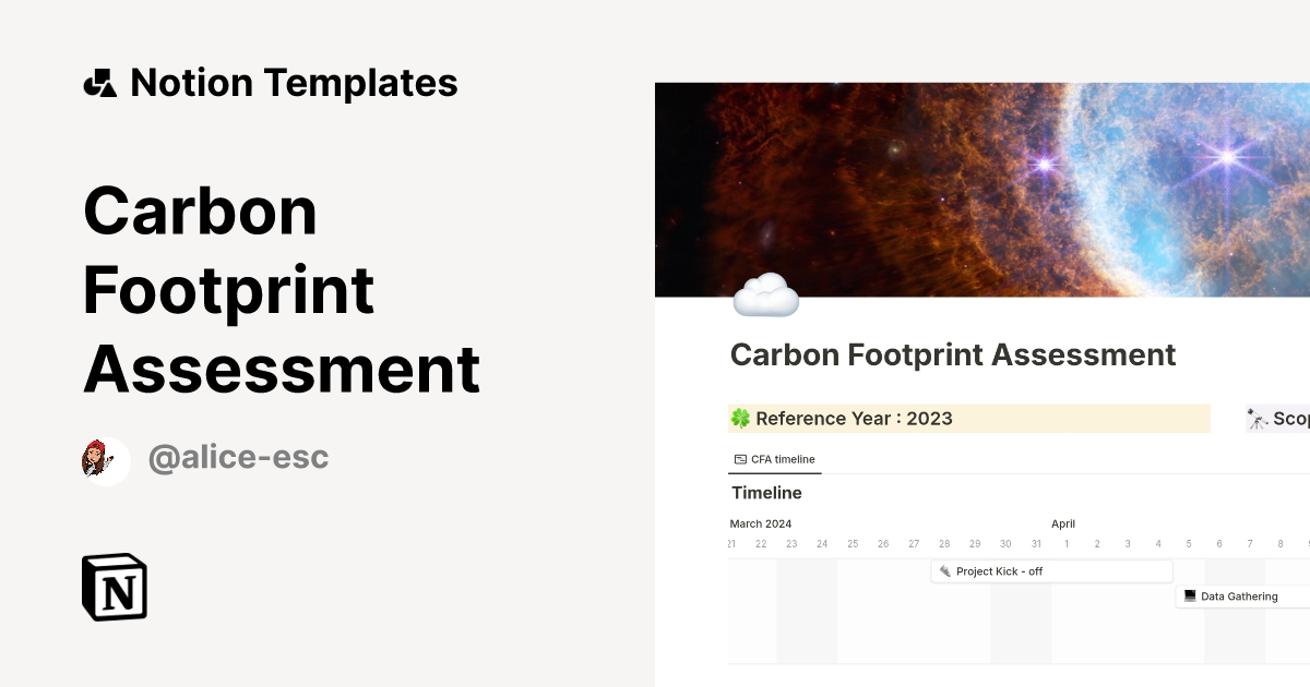 Carbon Footprint Assessment Template | Notion Marketplace