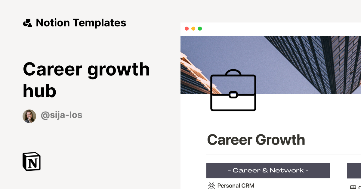 Career growth hub Template by Sija Los | Notion Marketplace