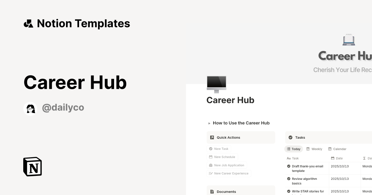 Career Hub Template | Notion Marketplace