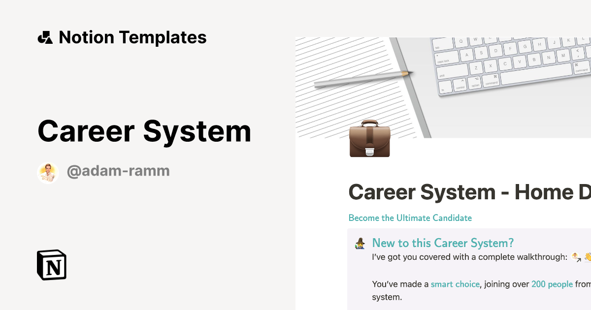 Career System Template | Notion Marketplace