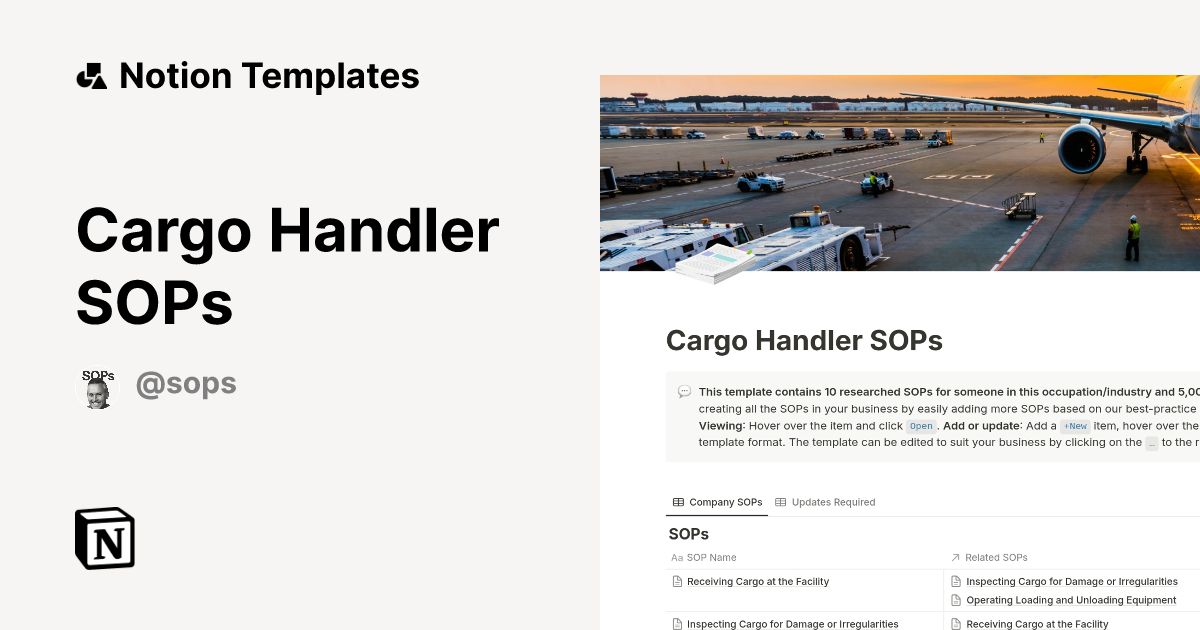 Cargo Handler SOPs Template | Notion Marketplace
