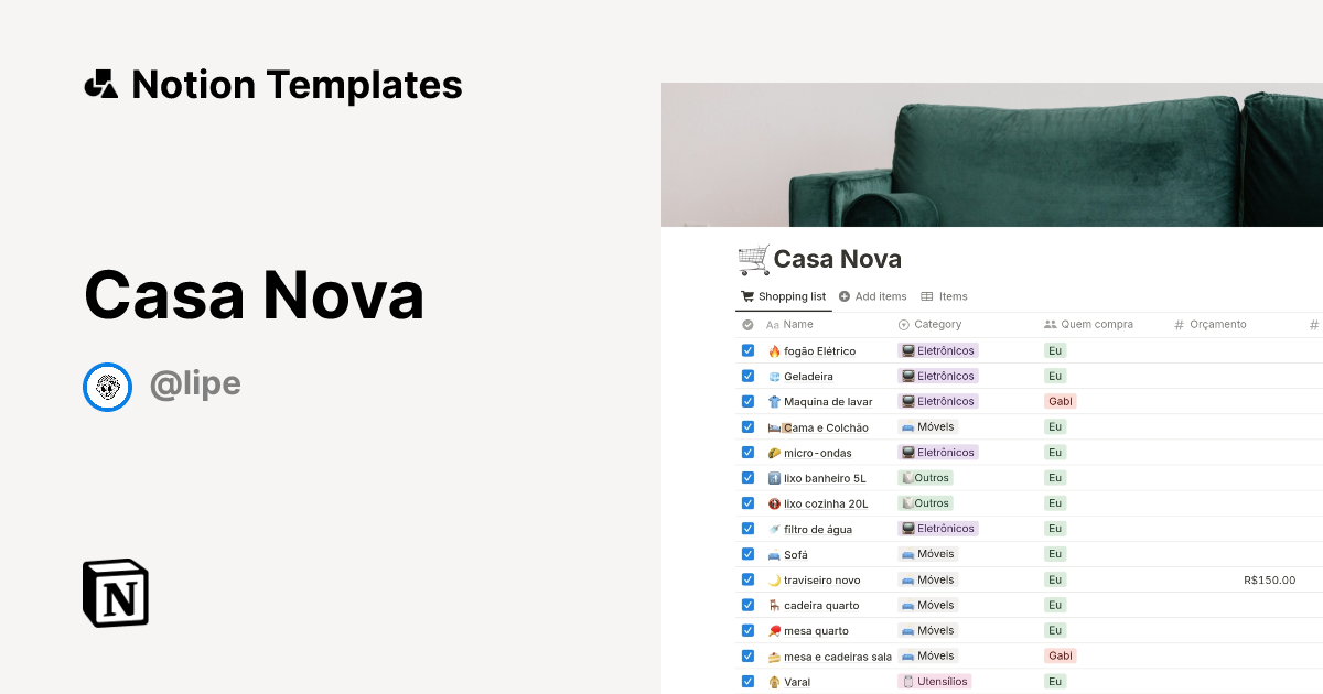Casa Nova Template | Notion Marketplace