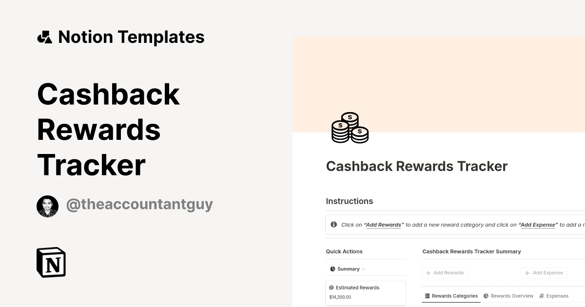 Cashback Rewards Tracker Template | Notion Marketplace