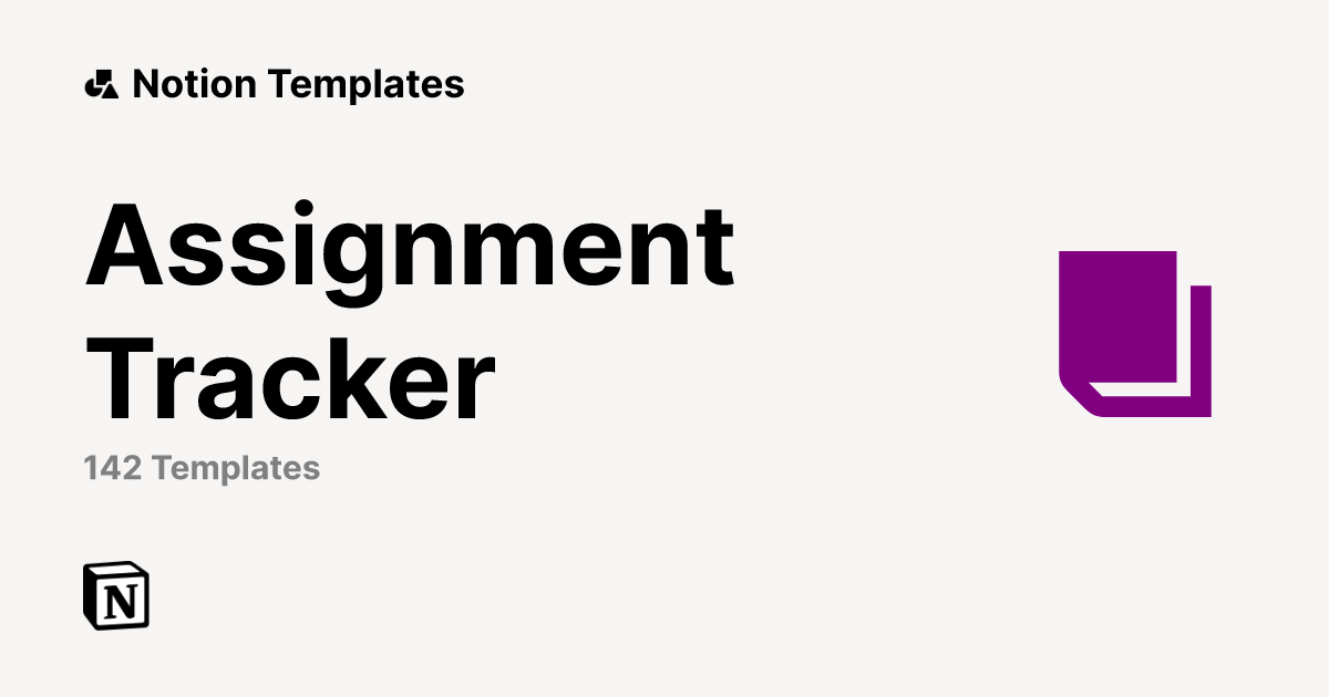 Assignment Tracker Templates | Notion Marketplace Assignment Tracker Templates | Notion Marketplace