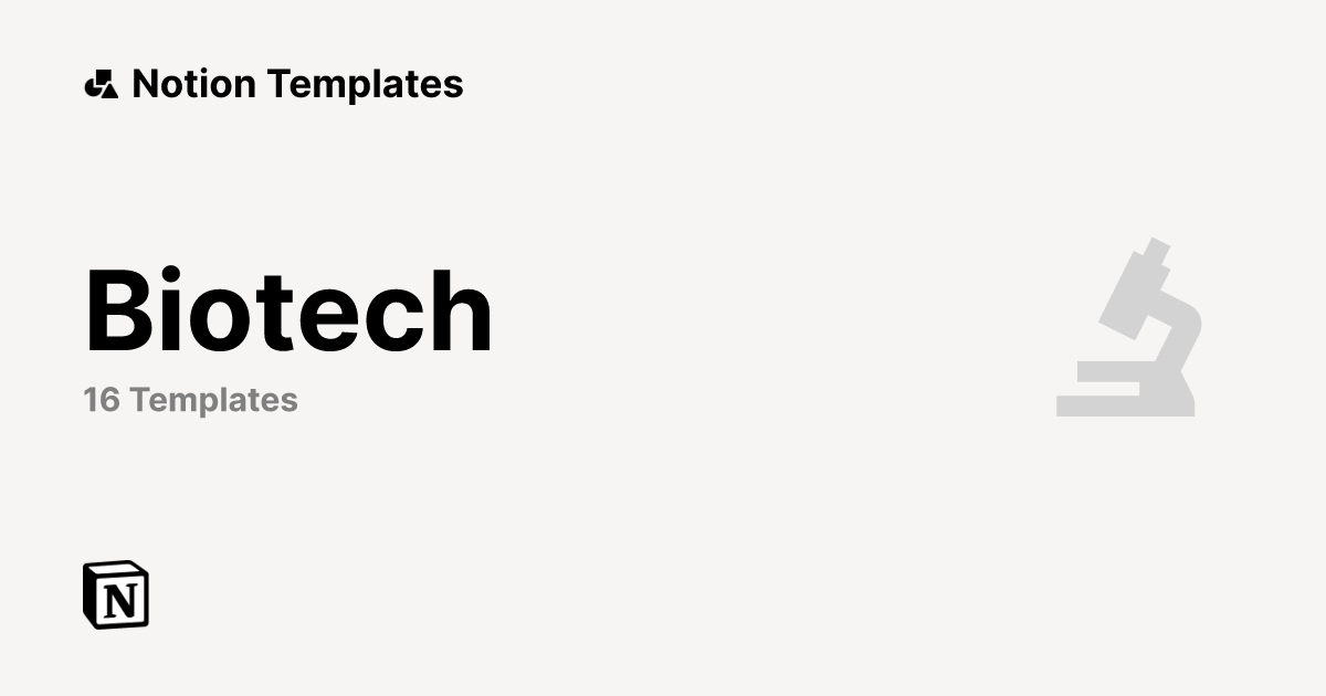 Notion Templates for Biotech | Notion Marketplace